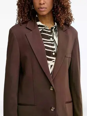 HAVEONE Single-breasted Long-sleeve Blazer - Brown