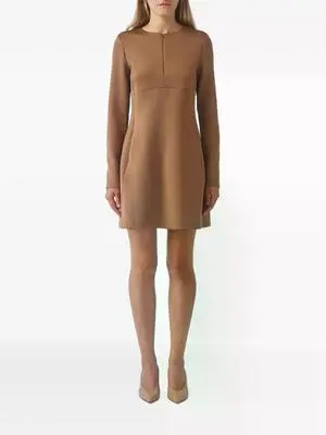 Max Mara Long-sleeve A-line Mini Dress - Brown