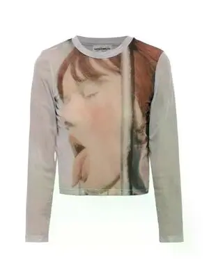 CARNE BOLLENTE Graphic-print Mesh Top - Grey
