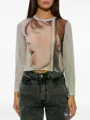 CARNE BOLLENTE Graphic-print Mesh Top