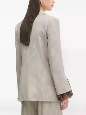 HAVEONE Lace-trim Double-breasted Blazer