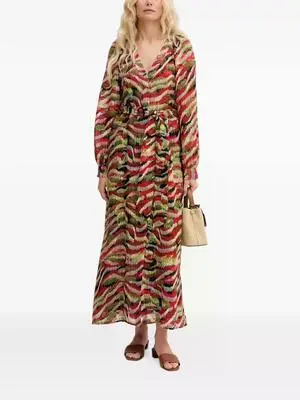 Lola Casademunt Abstract-print Belted Maxi Dress