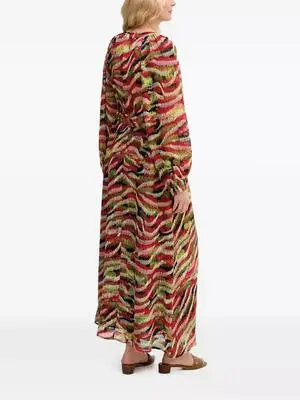 Lola Casademunt Abstract-print Belted Maxi Dress