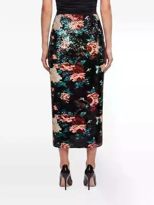 FORTE_FORTE Sequin-embellished Floral-print Midi Skirt