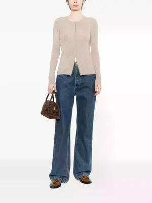 N.peal Ribbed Full Zip Cardigan