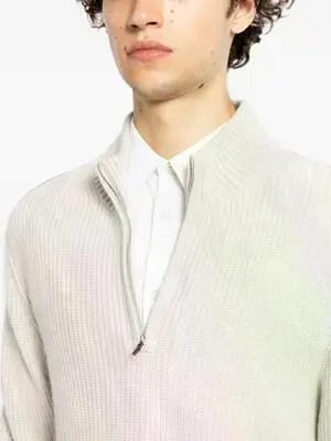 N.peal Ribbed Half-zip Jumper