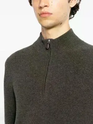 N.peal Ribbed Half-zip Jumper
