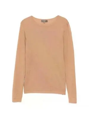 N.peal Round-neck T-shirt - Brown
