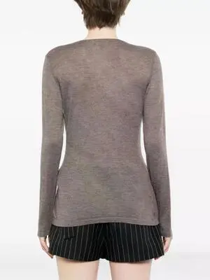 N.peal Imogen V-neck Top - Grey
