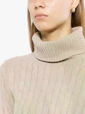 N.peal Adelyn Cable Roll Neck Knitted Top