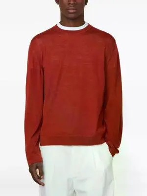 Officine Générale Wool Long-sleeve Sweater - Red