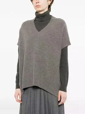 N.peal Honeycomb Sleeveless V-neck Top