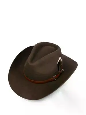 Stetson Buckle-detail Feather-trim Hat