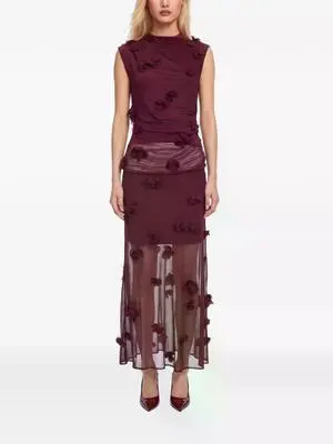 Simkhai Cora Floral-appliqué Skirt