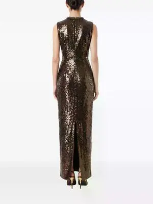 Roland Mouret Sequin-embellished Crystal-neckline Dress