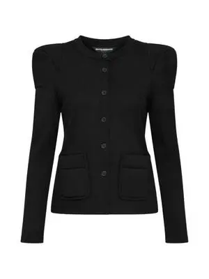 MELITTA BAUMEISTER Puff-shoulder Button-up Cardigan - Black