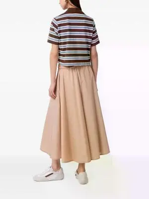 GAELLE PARIS Striped Cropped Polo Shirt