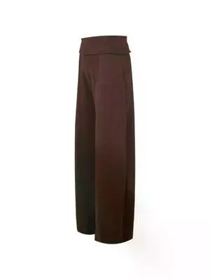 IZAAK AZANEI Foldover Pin-tucked Trousers