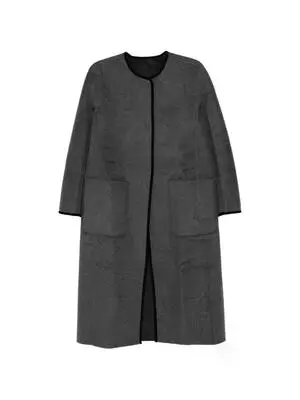 N.peal Contrast-trim Patch-pocket Coat - Grey