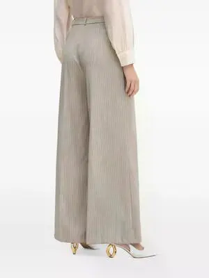 HAVEONE Pinstripe Wide-leg Trousers