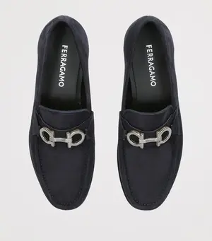 FERRAGAMO Nubuck Gancini Loafers