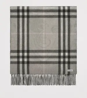 Burberry Cashmere Reversible Etched Knight Scarf