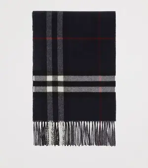Burberry Cashmere Reversible Check Scarf - Grey