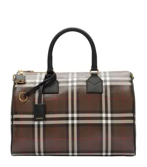 Burberry Medium Check Bowling Bag Brown