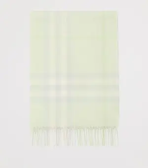 Burberry Cashmere Check Scarf - Green