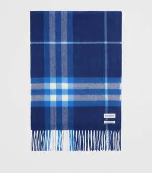 Burberry Cashmere Check Scarf - Blue