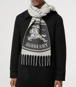 Burberry Cashmere Reversible Knight Stamp Scarf