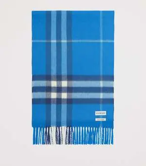 Burberry Cashmere Check Scarf - Blue