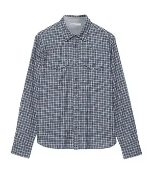 ALLSAINTS Organic Cotton Check Court Shirt - Blue
