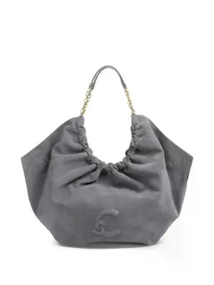 COCCINELLE Embossed-logo Suede Tote Bag - Grey