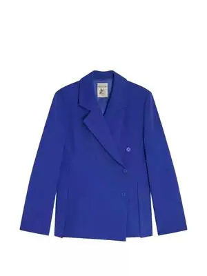 SEMICOUTURE Jorie Double-breasted Pleated-detail Jacket - Blue
