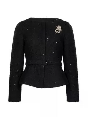 Roland Mouret Sequin-embellished Belted Jacket