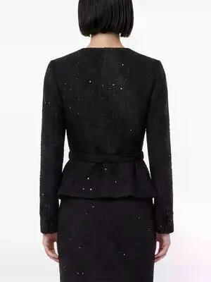Roland Mouret Sequin-embellished Belted Jacket