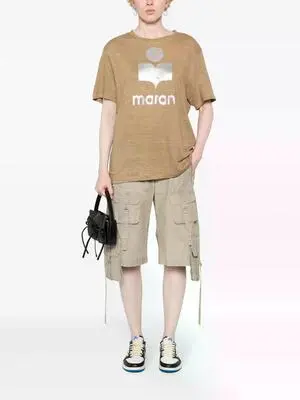 MARANT ETOILE Zewel Logo-print T-shirt - Neutrals