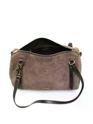 MARC ELLIS Suede-finish Logo-plaque Shoulder Bag - Neutrals