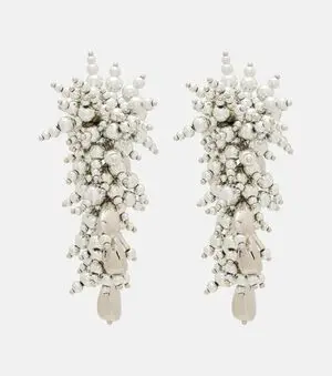 SELF-PORTRAIT Beaded Drop Earrings - Silver