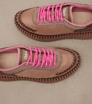 Chloé Nama Leather-trimmed Platform Sneakers