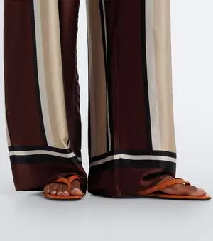 Faithfull The Brand Jensen Striped Satin Palazzo Pants