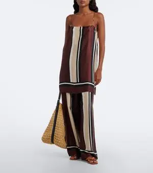 Faithfull The Brand Jensen Striped Satin Palazzo Pants