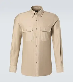TOM FORD Cotton Moleskin Shirt - Beige