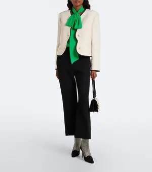 Manolo Blahnik Gosta Houndstooth Suede-trimmed Ankle Boots