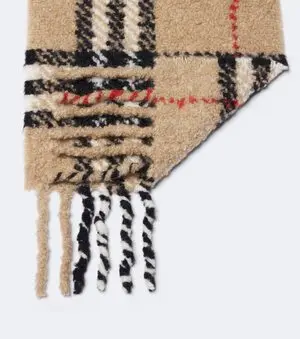 Burberry Check Alpaca And Wool Boucle Scarf