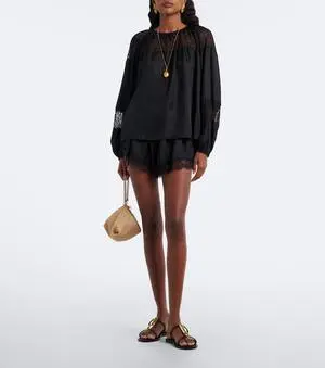 Ulla Johnson Bess Lace-trimmed Silk Blouse