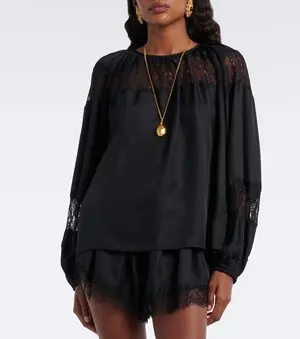 Ulla Johnson Bess Lace-trimmed Silk Blouse
