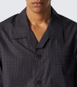 CDLP Checked Cotton Pajama Shirt