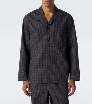 CDLP Checked Cotton Pajama Shirt